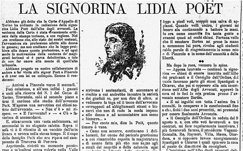 Lidia Poët, la prima avvocata d'Italia