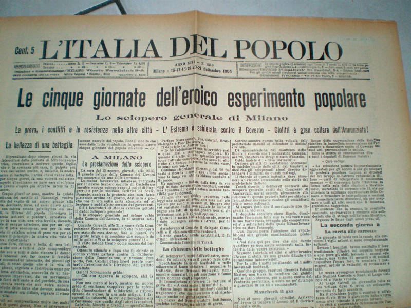 120 anni fa il primo sciopero generale italiano