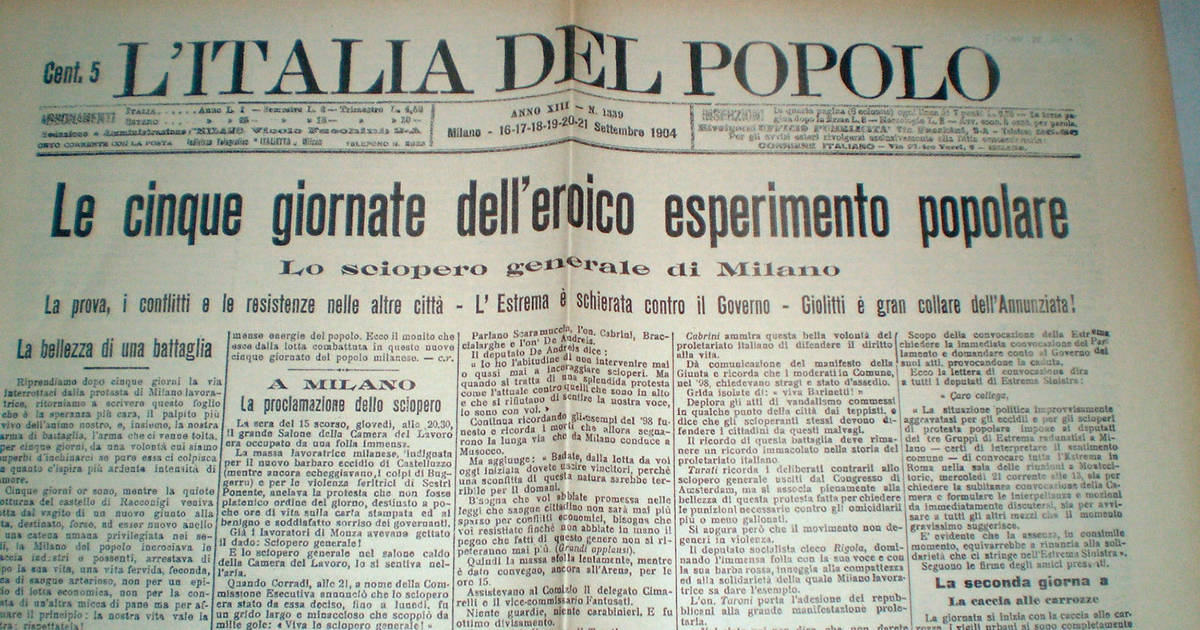 120 anni fa il primo sciopero generale italiano